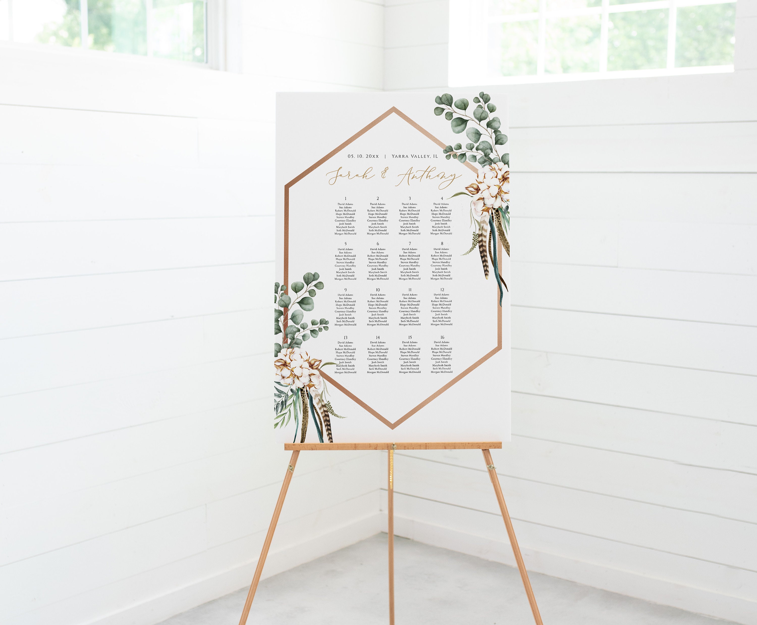 Boho Seating Chart Greenery Printable Seating Chart Instant - Etsy