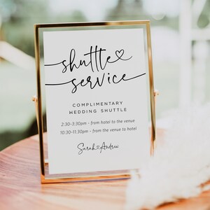 Shuttle Service Sign, Wedding Trolley Service Sign, Transportation Sign ...