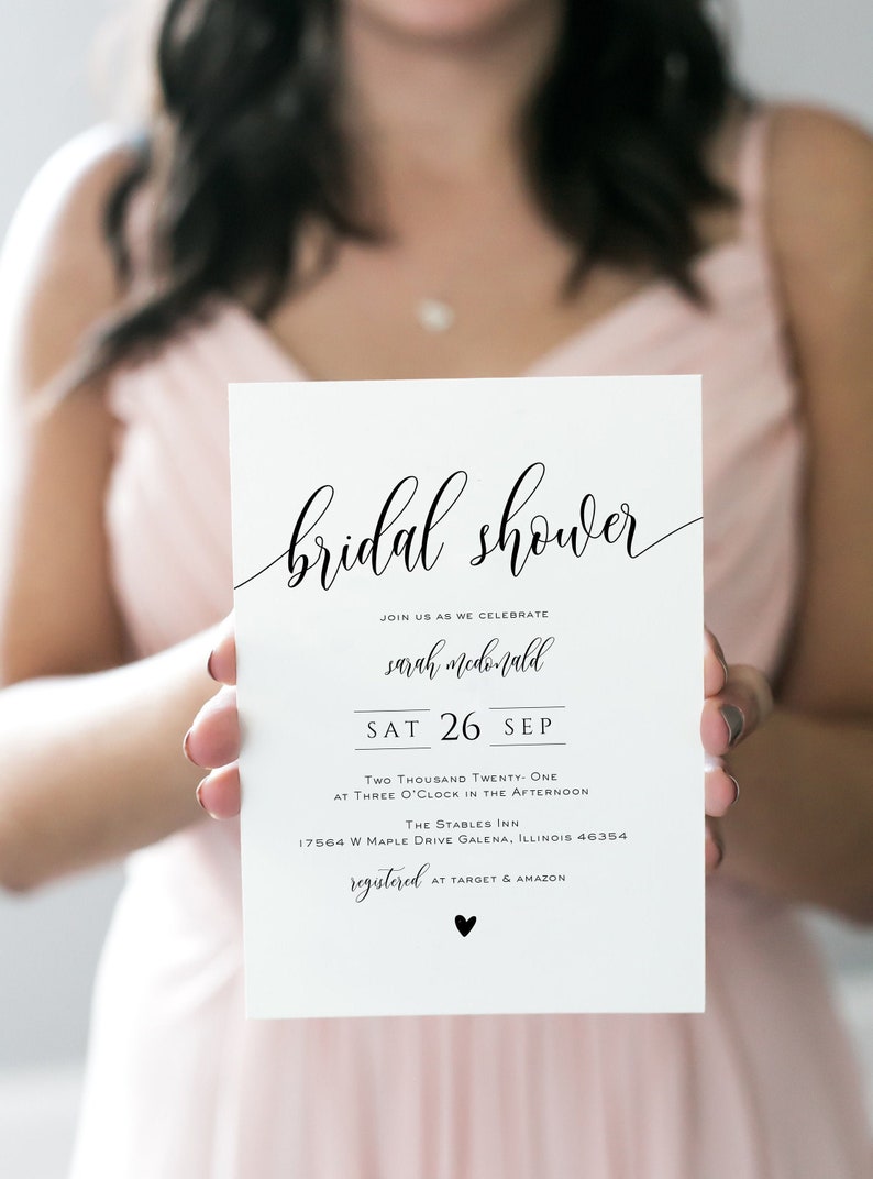 Script Bridal Shower Invitation Bridal Shower Invitation - Etsy