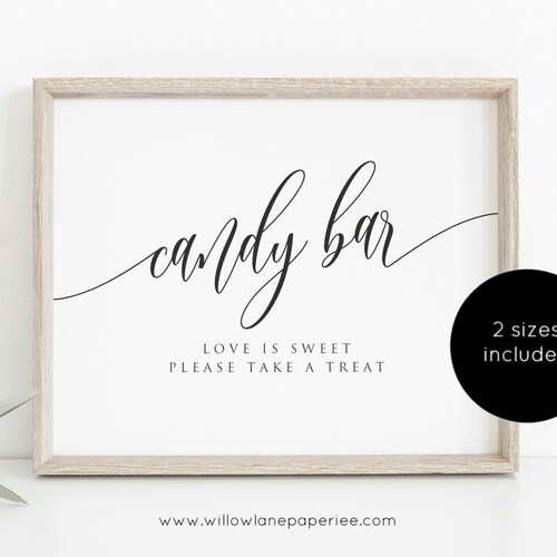 Candy Bar Sign Printable Wedding Candy Bar Sign Love is - Etsy