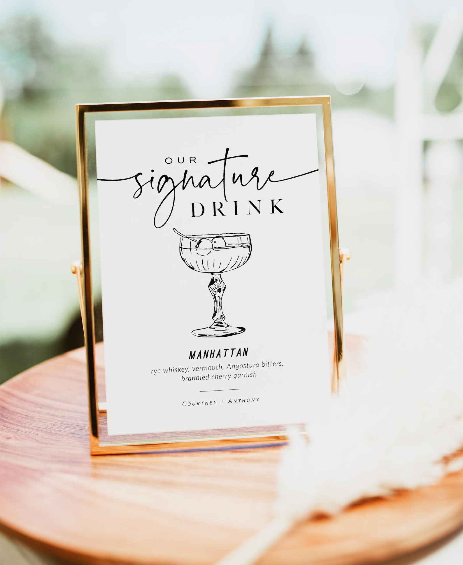 Signature Drink Sign Template, Editable Signature Drinks, Single ...