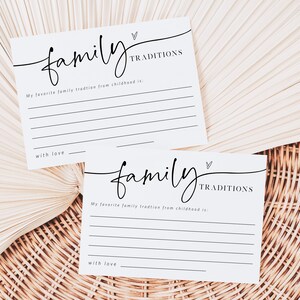 Family Tradtions Sign and Note Cards, Printable Share Your Traditions ...