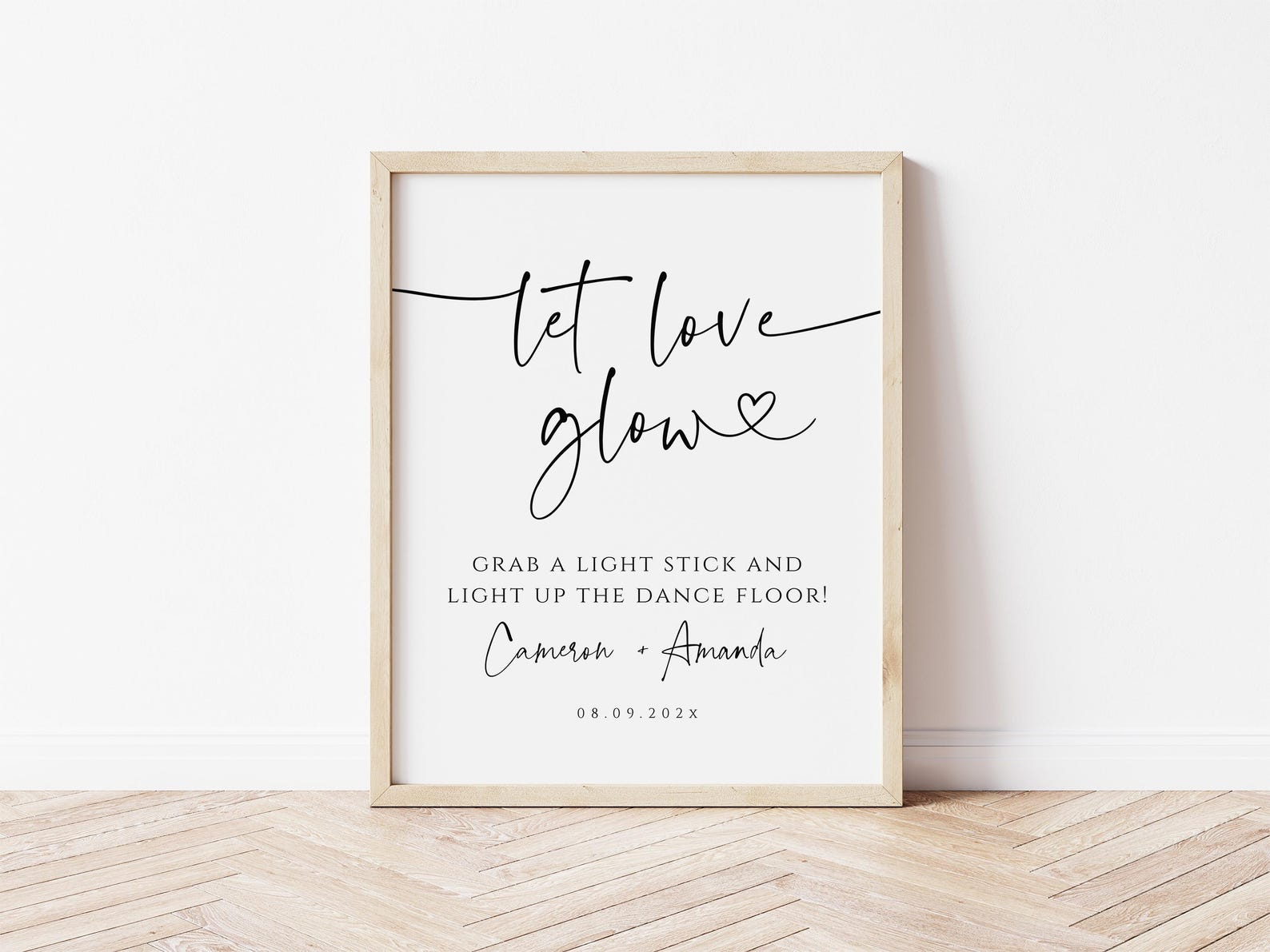 Minimalist Let Love Glow Sign, Wedding Glow Sign, Glow Sticks Sign ...