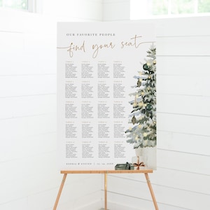 Christmas Seating Chart Poster, Holiday Wedding Seating Chart ...