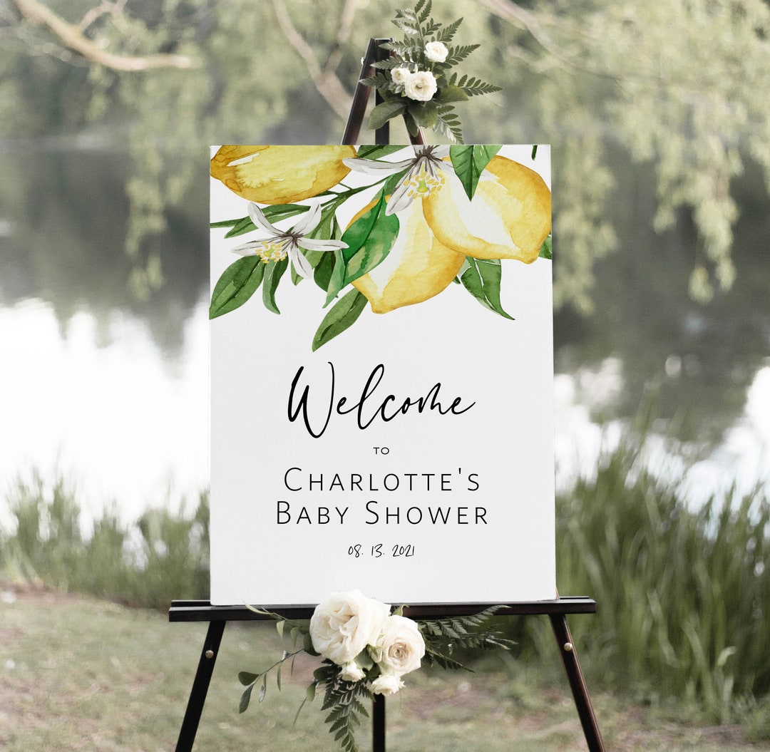 Lemon Welcome Sign, Citrus Welcome Poster, Templett Welcome Sign, 4 ...