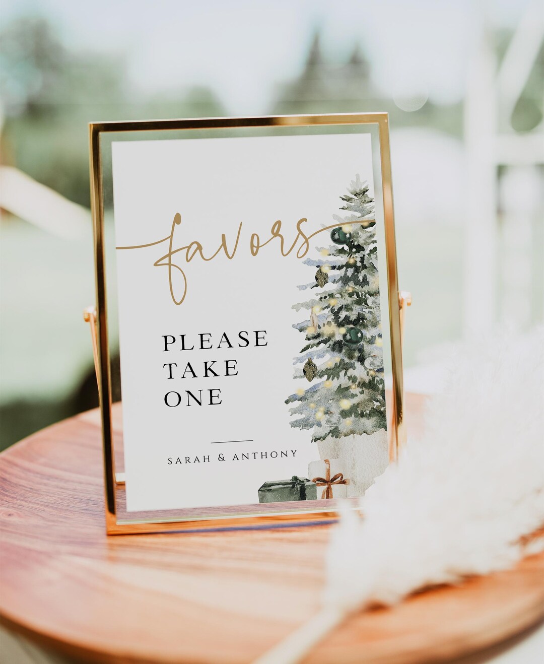 Favors Sign, Christmas Favor Sign Template, Holiday Favors Sign, Edit ...