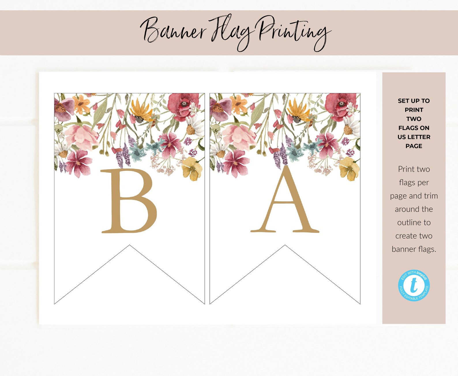 Wildflower Baby Shower Banner, Floral Baby Shower Decorations ...