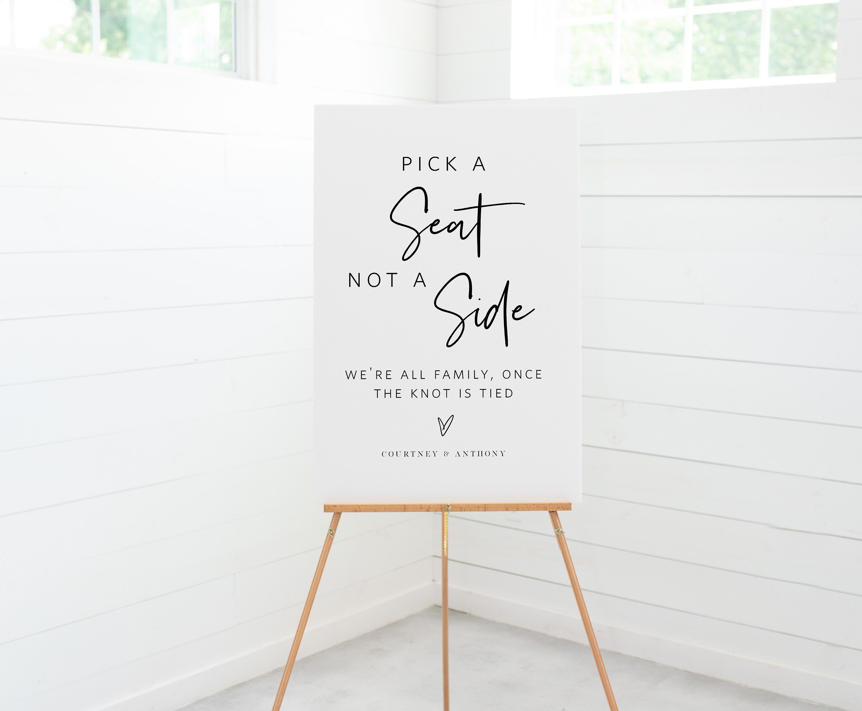 Pick a Seat Not a Side Sign Wedding Seating Poster Choose a - Etsy