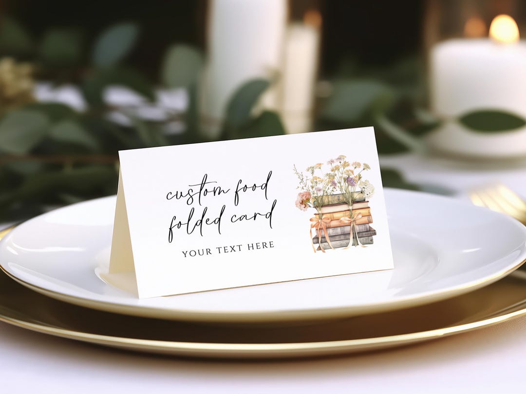 Storybook Editable Buffet Label, Book Place Card Template, A New ...