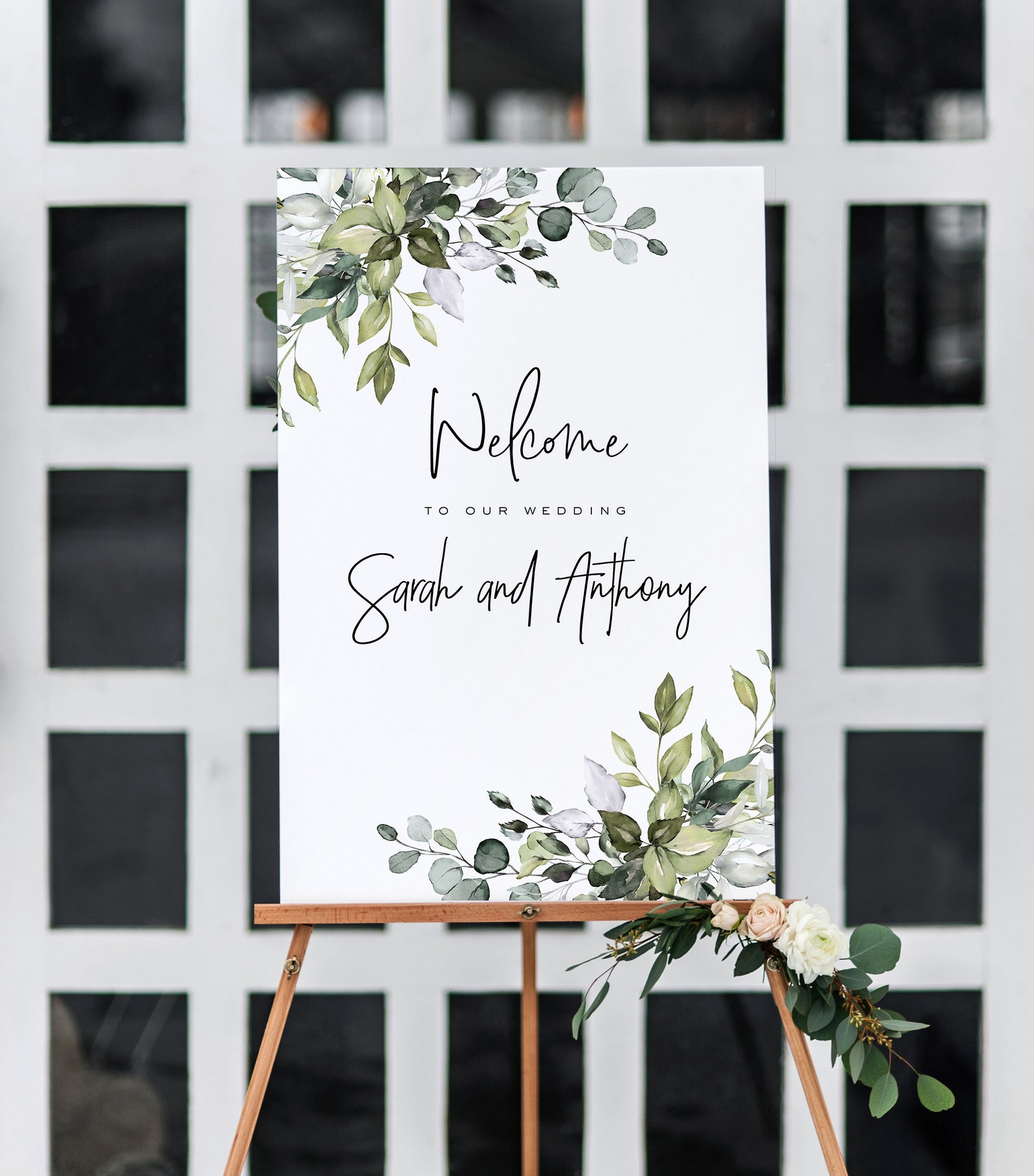 Greenery Welcome Sign Welcome Poster Printable Welcome Sign | Etsy