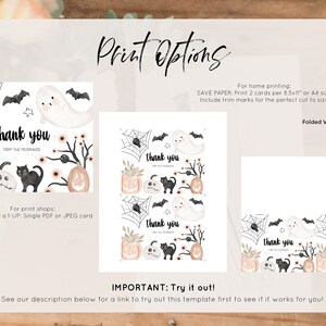 Halloween Thank You Card Template, Thank You Card Printable, Thank You ...