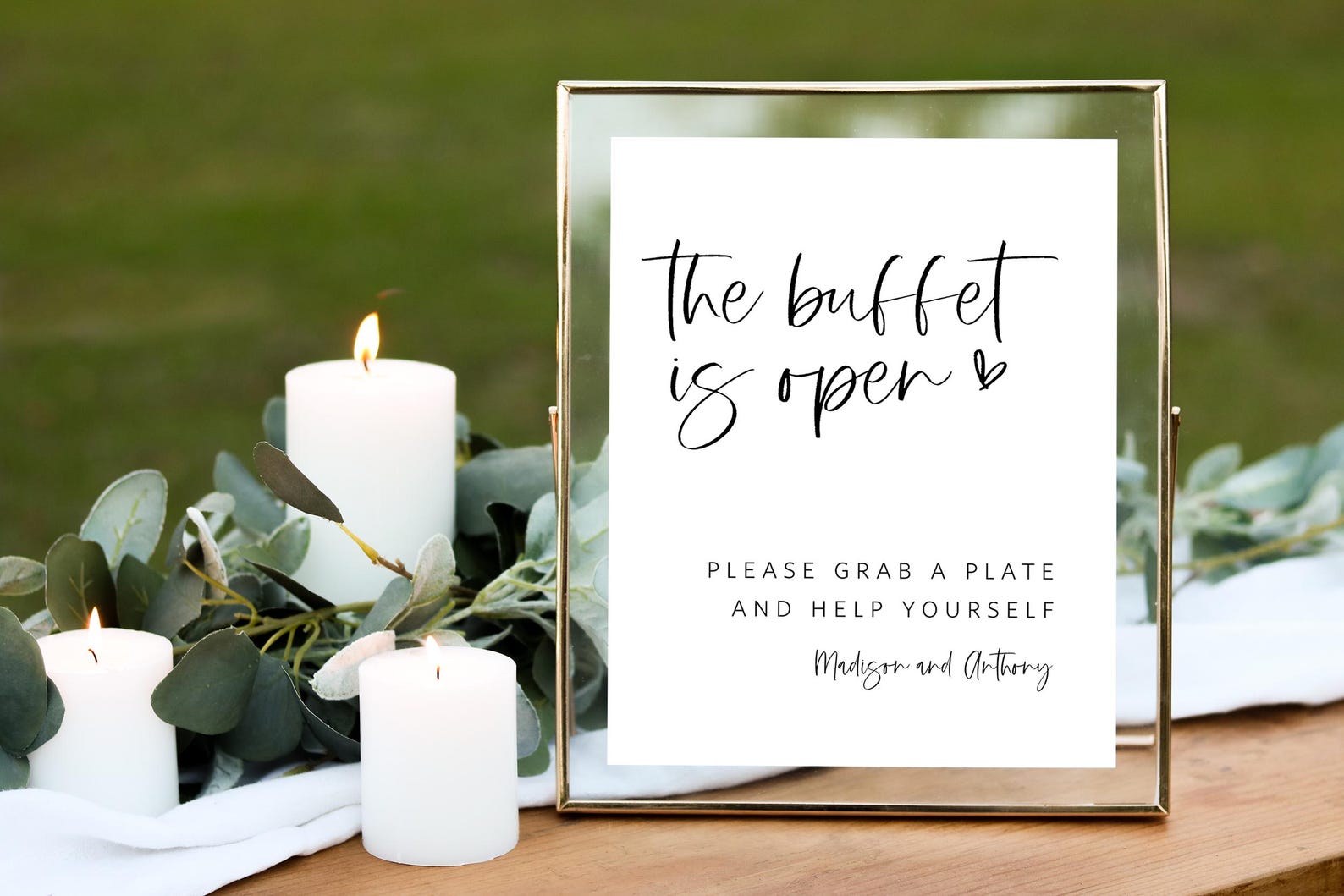 Modern Buffet Table Sign, Buffet is Open Wedding Template, Food Buffet ...