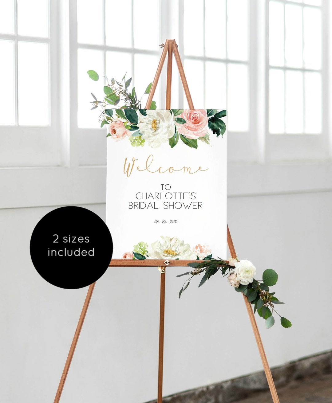 Pink Welcome Sign, Geometric Welcome Poster Template, Printable Welcome ...