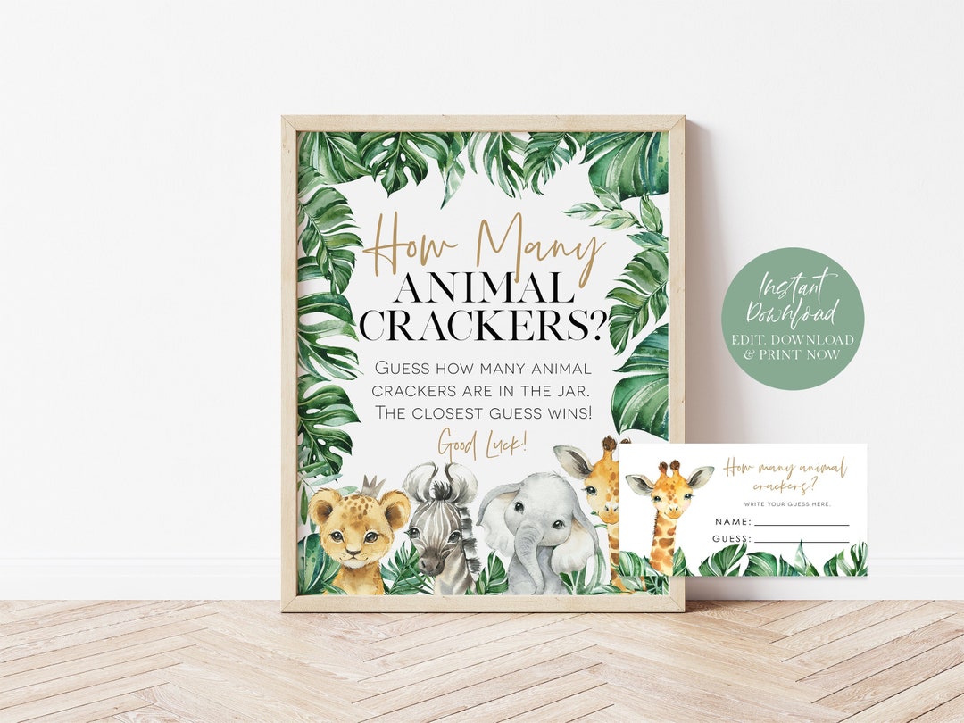 Jungle Canimal Crackers Guessing Game, Guess How Many Animal Crackers ...
