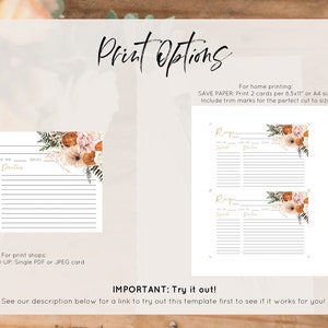 Christmas Boho Recipe Card, Printable Recipe Card, Holiday Recipe ...