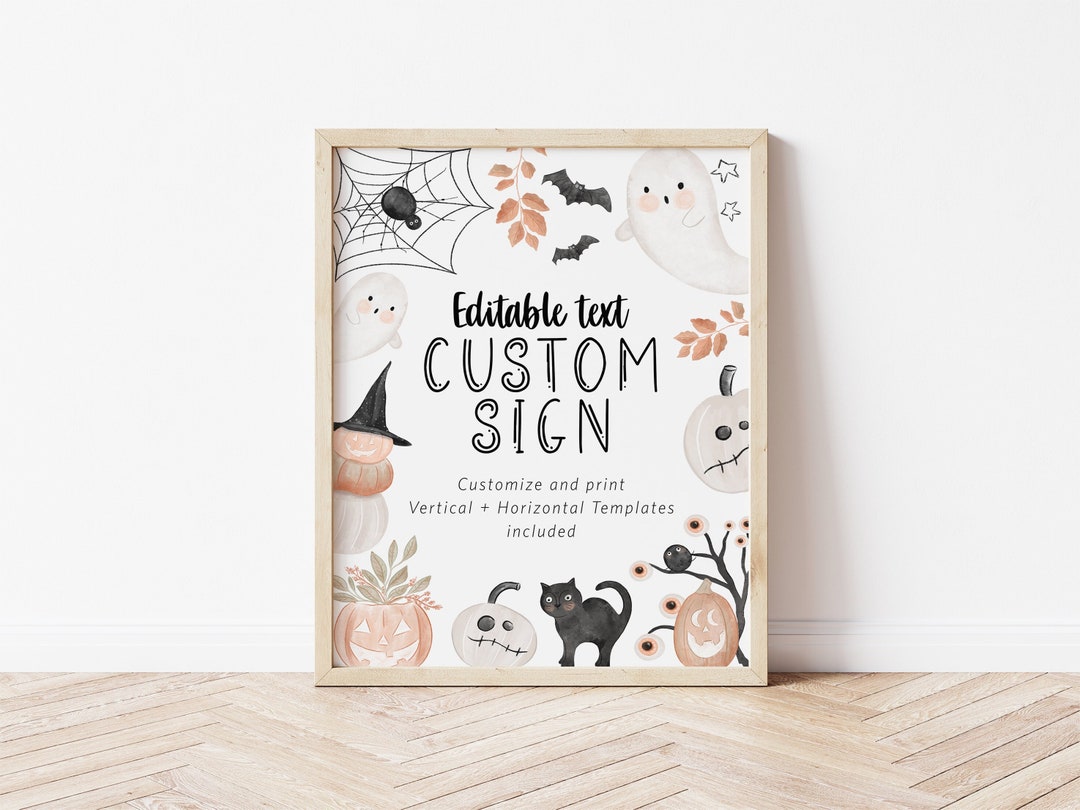Halloween Custom Sign, (portrait and Landscape), Cute Halloween ...