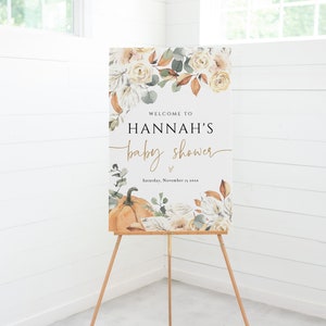 Pumpkin Welcome Sign Poster, Shower Welcome Sign, Fall Welcome Sign ...
