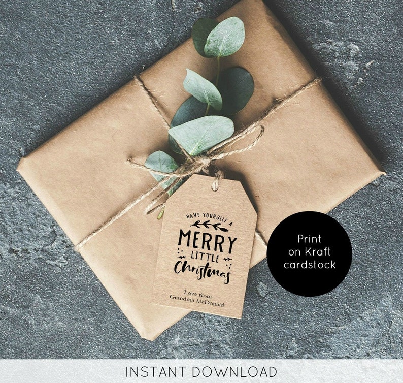 Rustic Christmas Gift Tag Template Printable Christmas Tags - Etsy