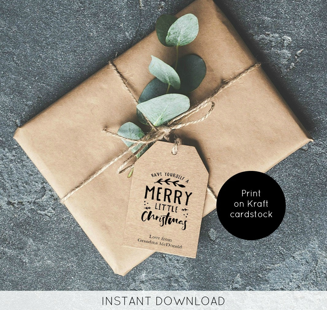 Rustic Christmas Gift Tag Template Printable Christmas Tags | Etsy