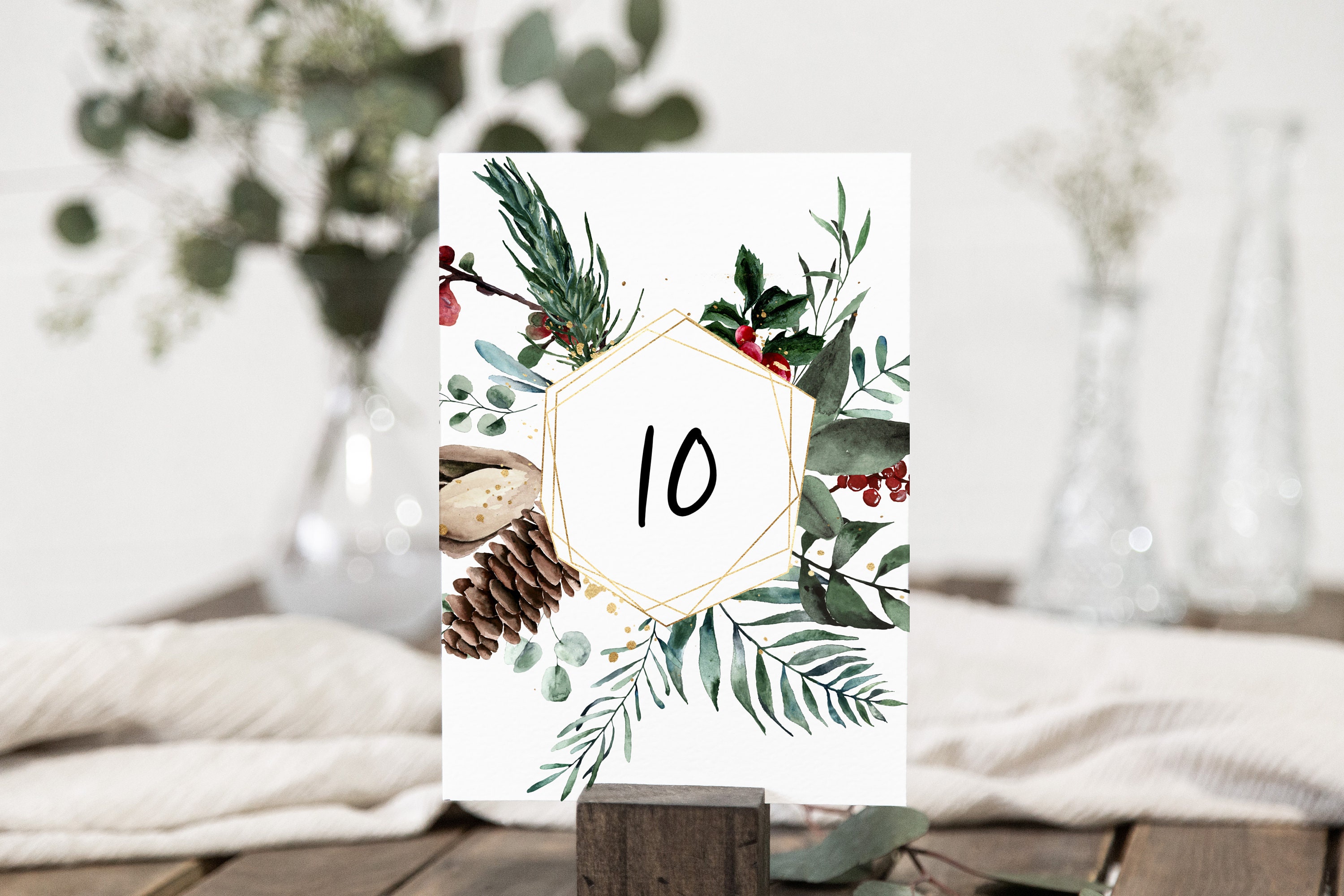 Christmas Table Numbers Printable Table Numbers Template - Etsy
