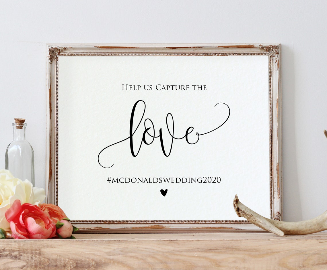 Help Us Capture the Love Sign Wedding Sign Template Wedding | Etsy