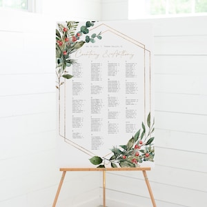 Christmas Seating Chart Poster, Holiday Wedding Seating Chart ...