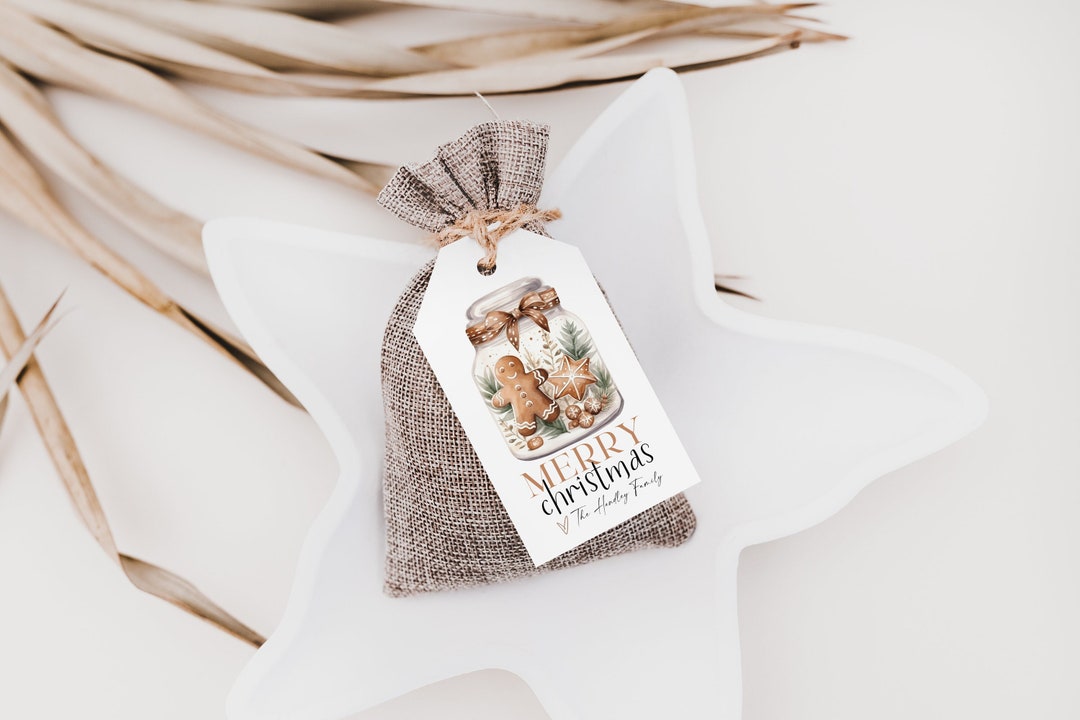 Christmas Gingerbread Man Tag, Christmas Gift Tag, Gift Tag Template ...