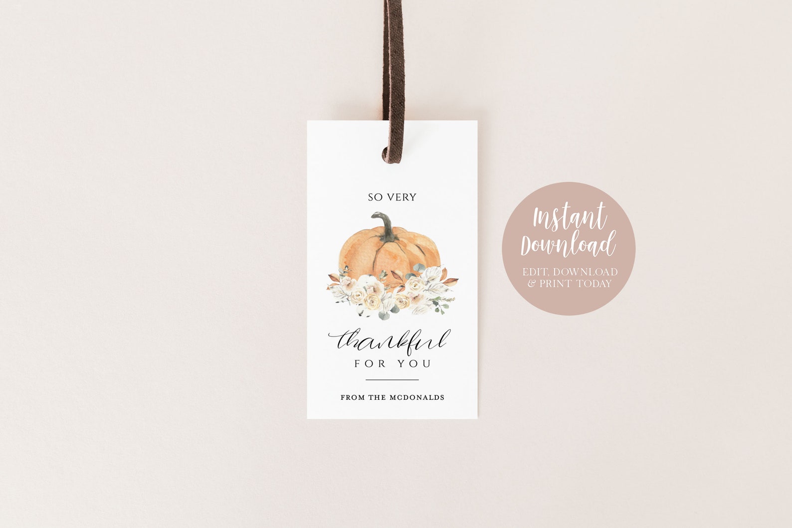 Fall Thankful Gift Tag Printable Thankful Tag Friendsgiving - Etsy