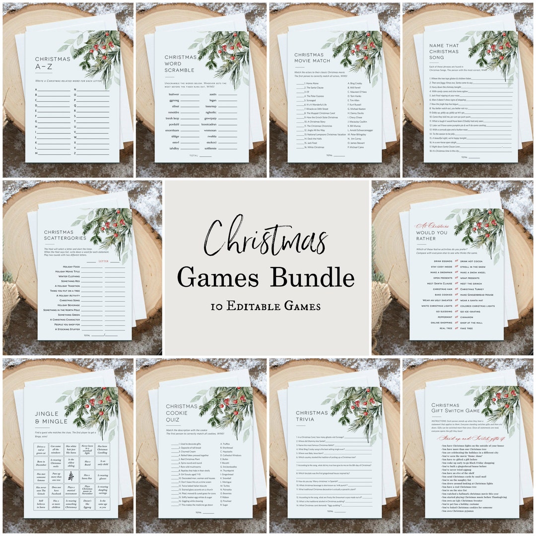 Christmas Games Bundle, Holiday Party Games Bundle, Printable Christmas ...