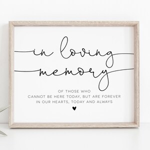 Script in Loving Memory Sign, Wedding Sign, Wedding Memory Sign ...