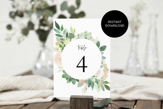 Succulent Table Numbers Printable Table Numbers 5x7 8x10 | Etsy