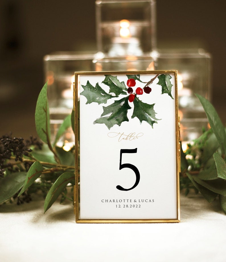 Christmas Printable Table Numbers Holiday Table Numbers 5x7 - Etsy