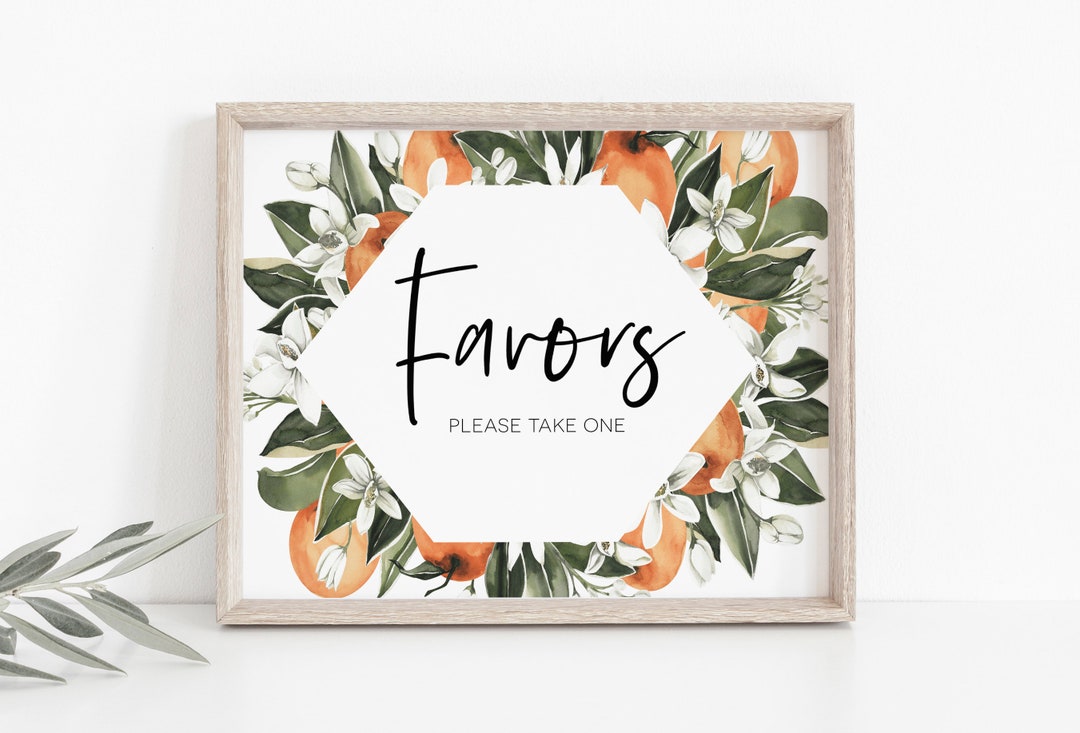Favor Sign Printable, Favor Sign Template, Tropical Favors Sign ...
