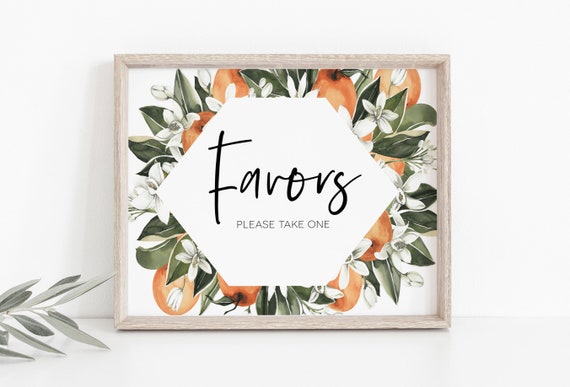 Favor Sign Printable Favor Sign Template Tropical Favors | Etsy
