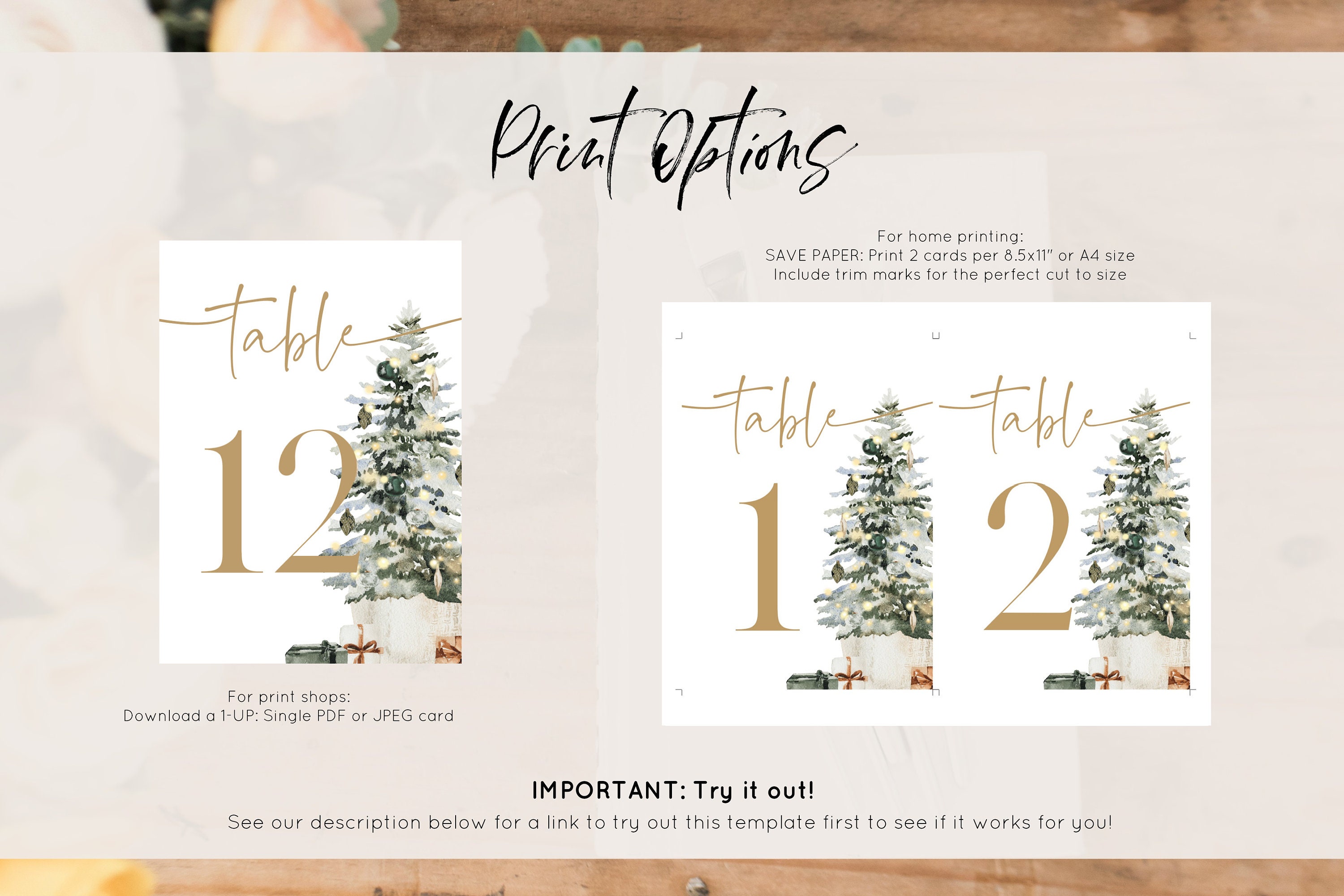 Christmas Printable Table Numbers Holiday Table Numbers 5x7 - Etsy