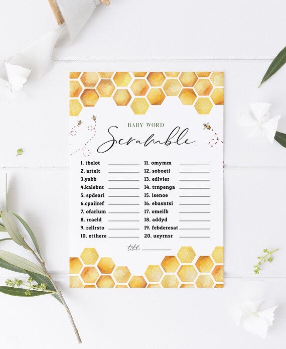 Babbee Baby Shower Word Scramble 12 Personalized Unscramble The Word