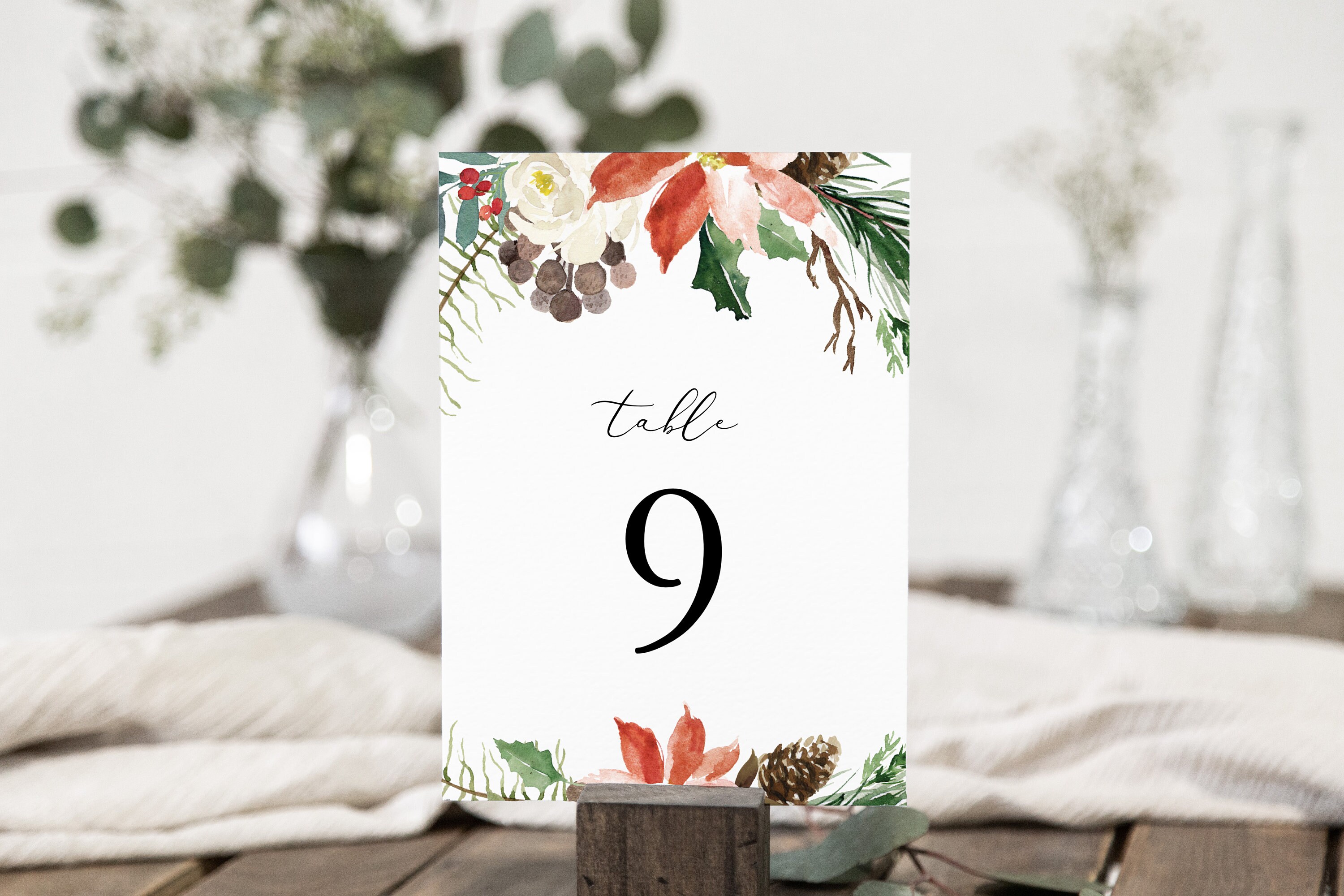 Christmas Table Numbers Printable Table Numbers Template - Etsy