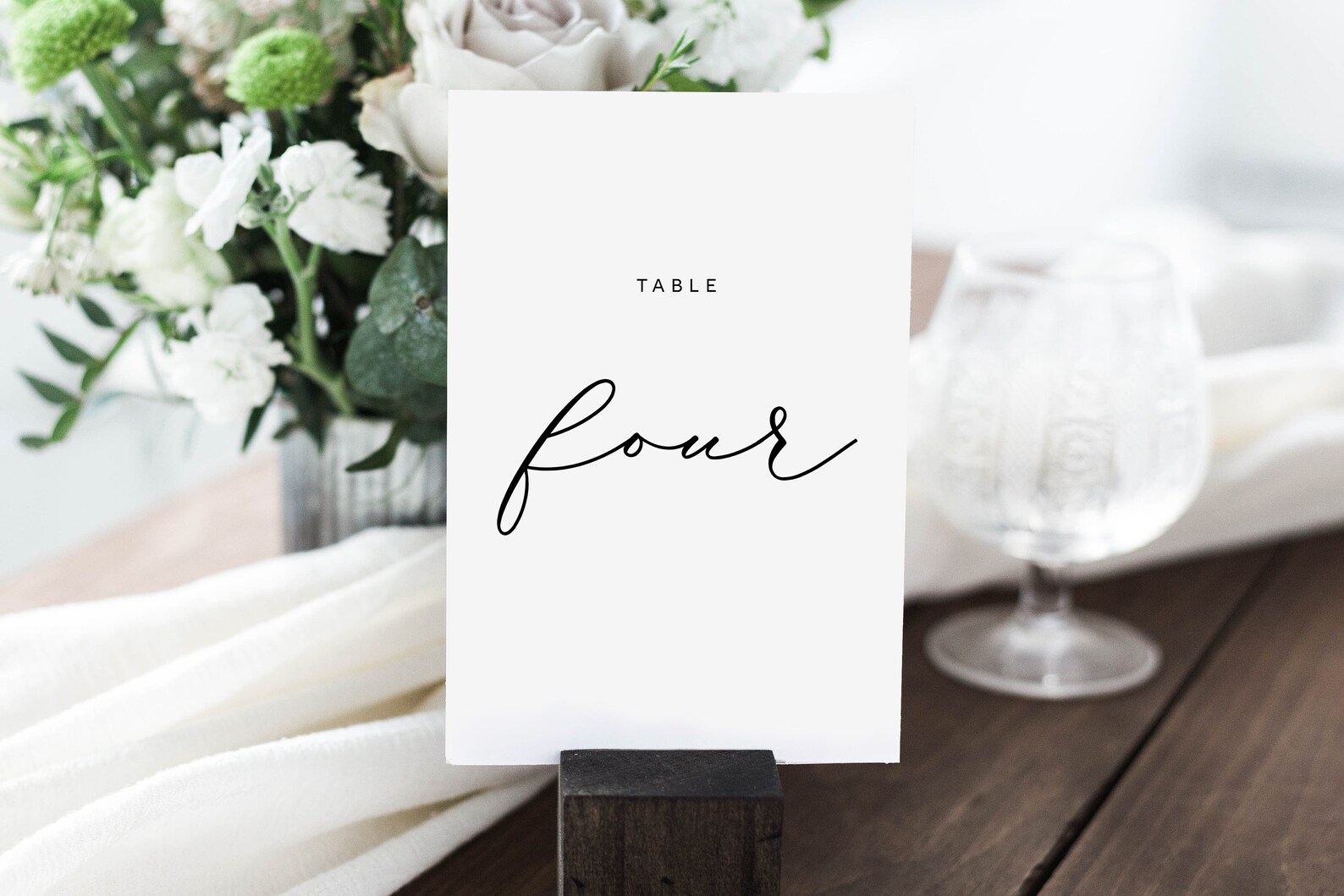 Wedding Table Numbers Printable, Calligraphy Table Numbers Template ...