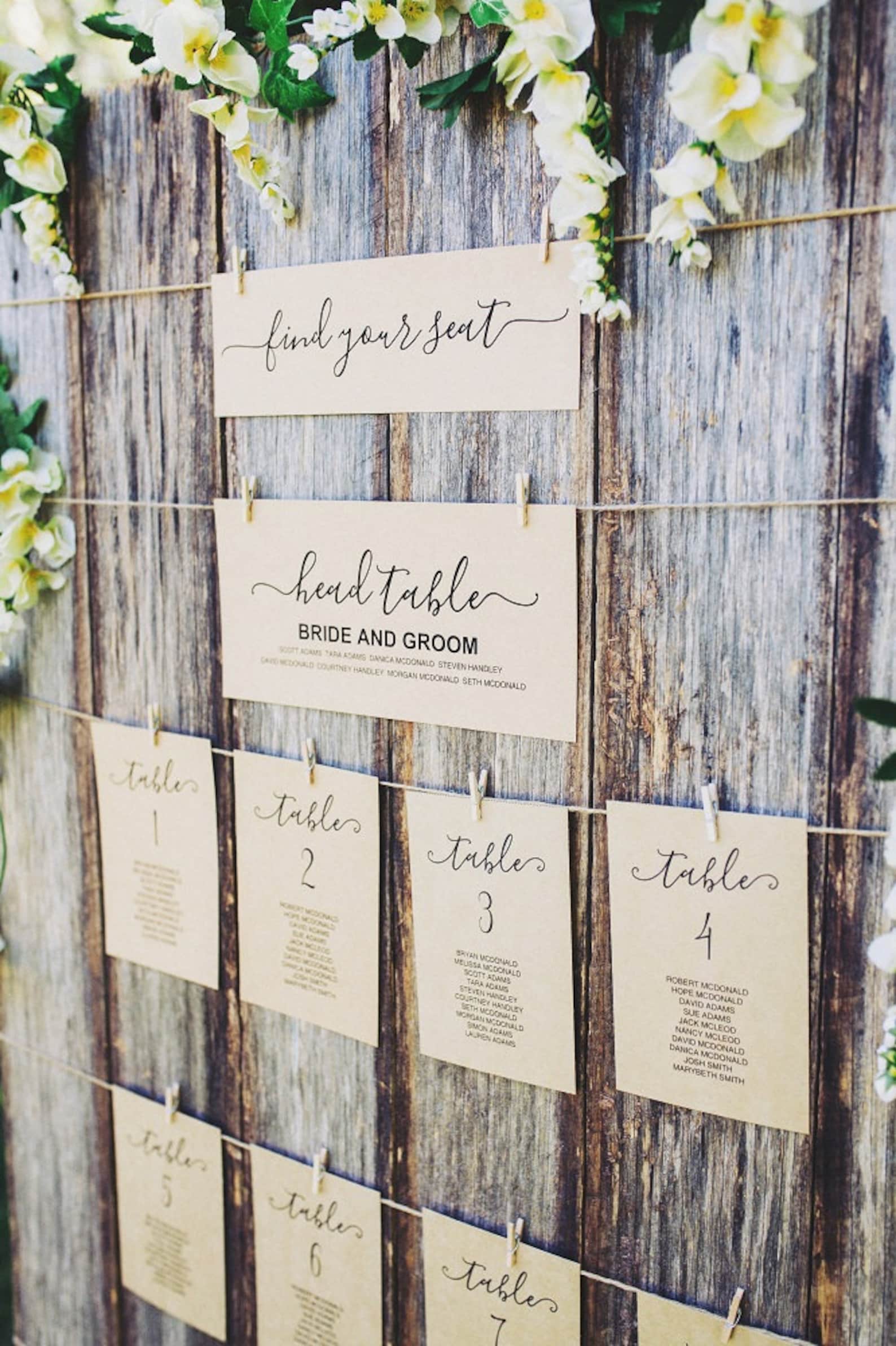 Wedding Seating Chart Template Wedding Seating Chart - Etsy