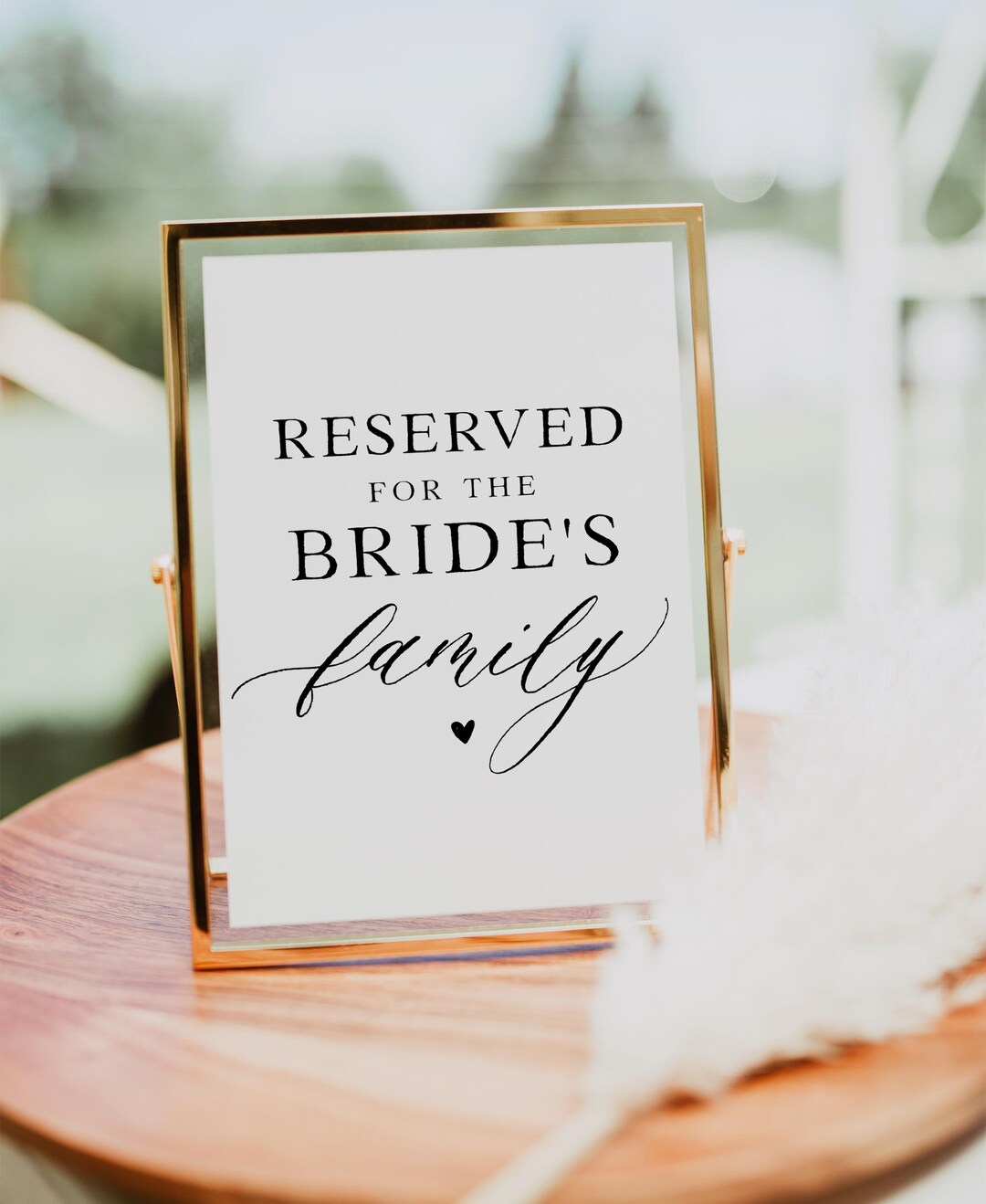 Reserved Seating Sign, Reserved for Brides Family Sign, Reserved for ...