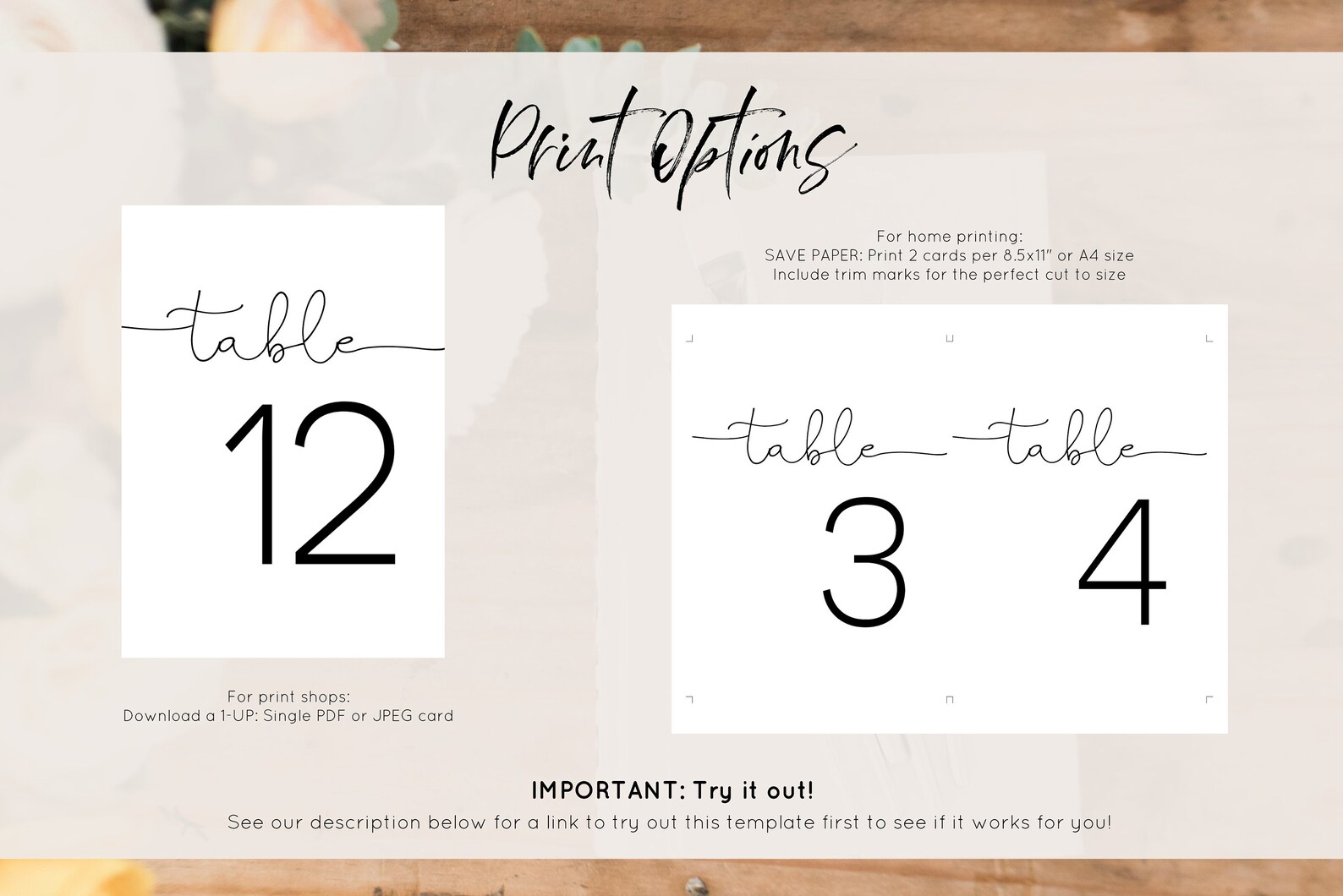 Script Wedding Table Numbers Printable Table Numbers - Etsy