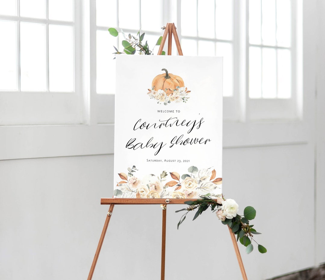 Pumpkin Welcome Sign Poster, Shower Welcome Sign, Fall Welcome Sign ...