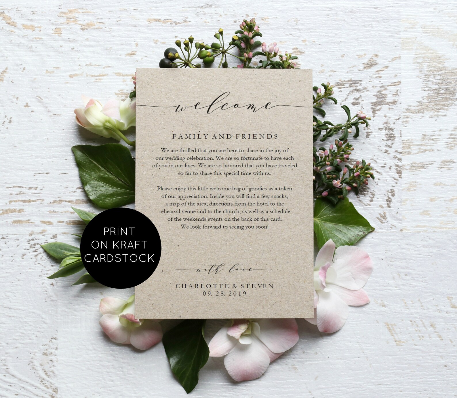 Wedding Welcome Card Wedding Itinerary Edit With TEMPLETT | Etsy