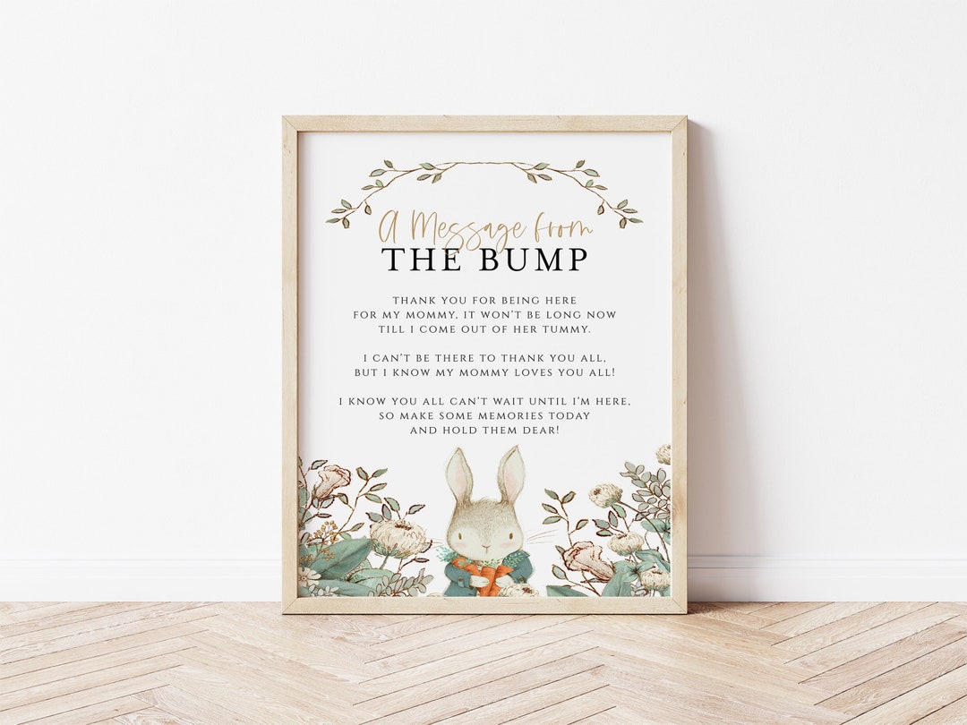 Message From the Bump Sign, Bunny Baby Message Sign, Baby Bump Sign ...