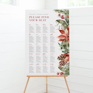 Christmas Seating Chart Poster, Holiday Wedding Seating Chart ...