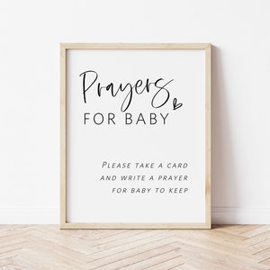 Minimalist Prayers for Baby Sign and Writing Cards, Printable Baby ...