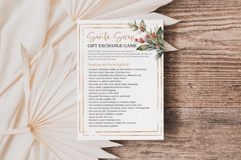 Santa Switch Gift Exchange Game, Secret Santa Game, Santa Switch Game ...