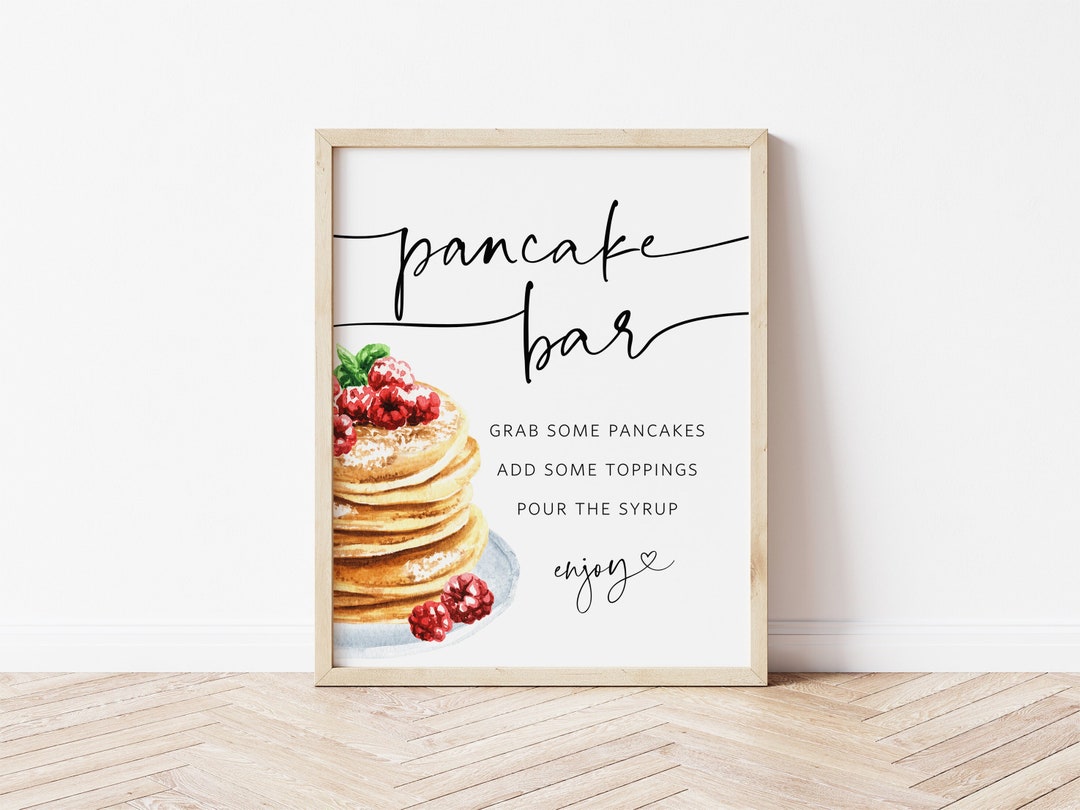 Pancake Bar Sign, Brunch Pancake Bar Sign, Build a Pancake Sign ...