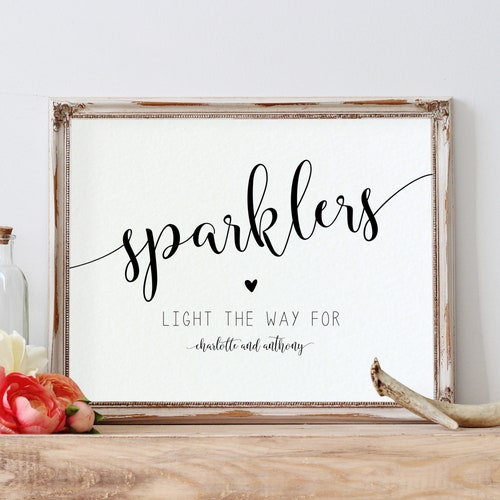Sparkler Send off Template Sparklers Printable Sparklers - Etsy