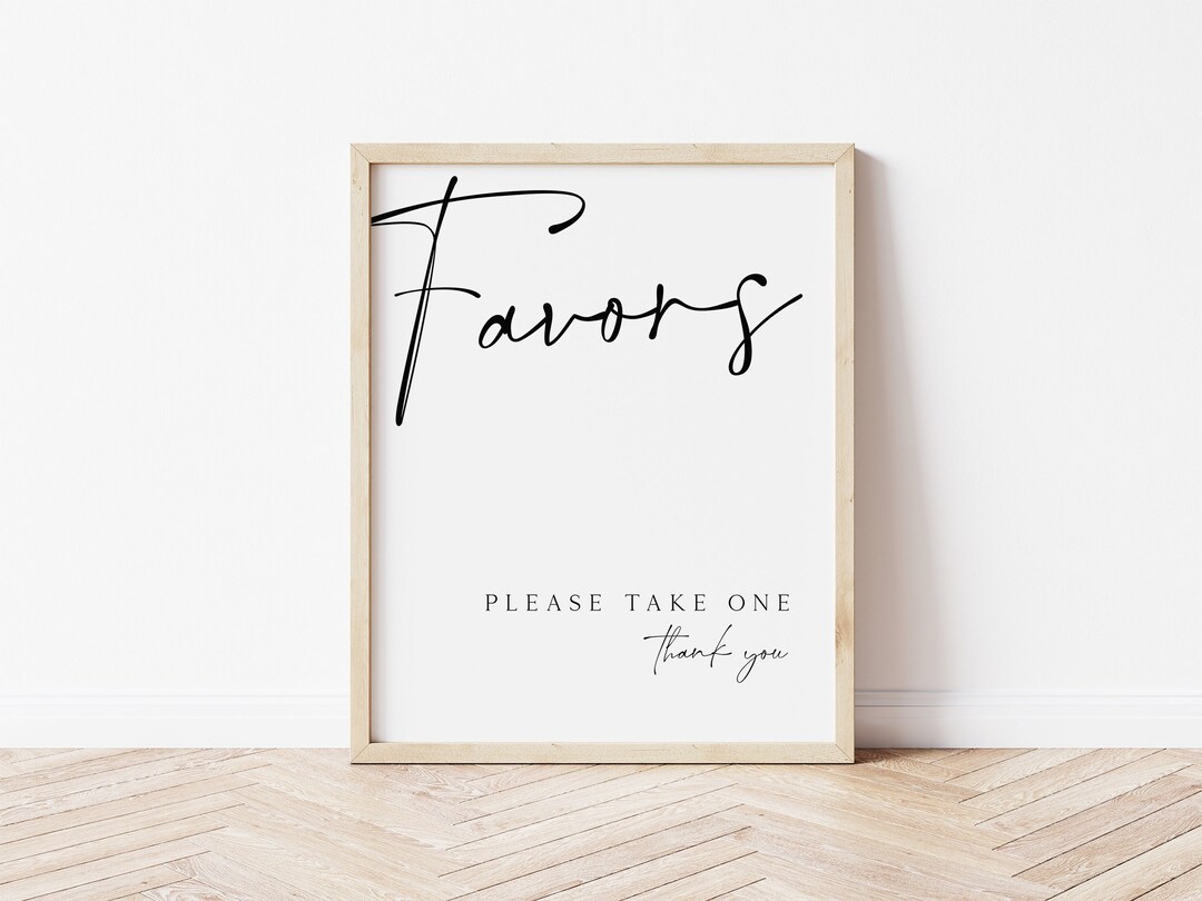 Favors Sign, Modern Favor Sign Template, Wedding Favors Sign, Edit With ...